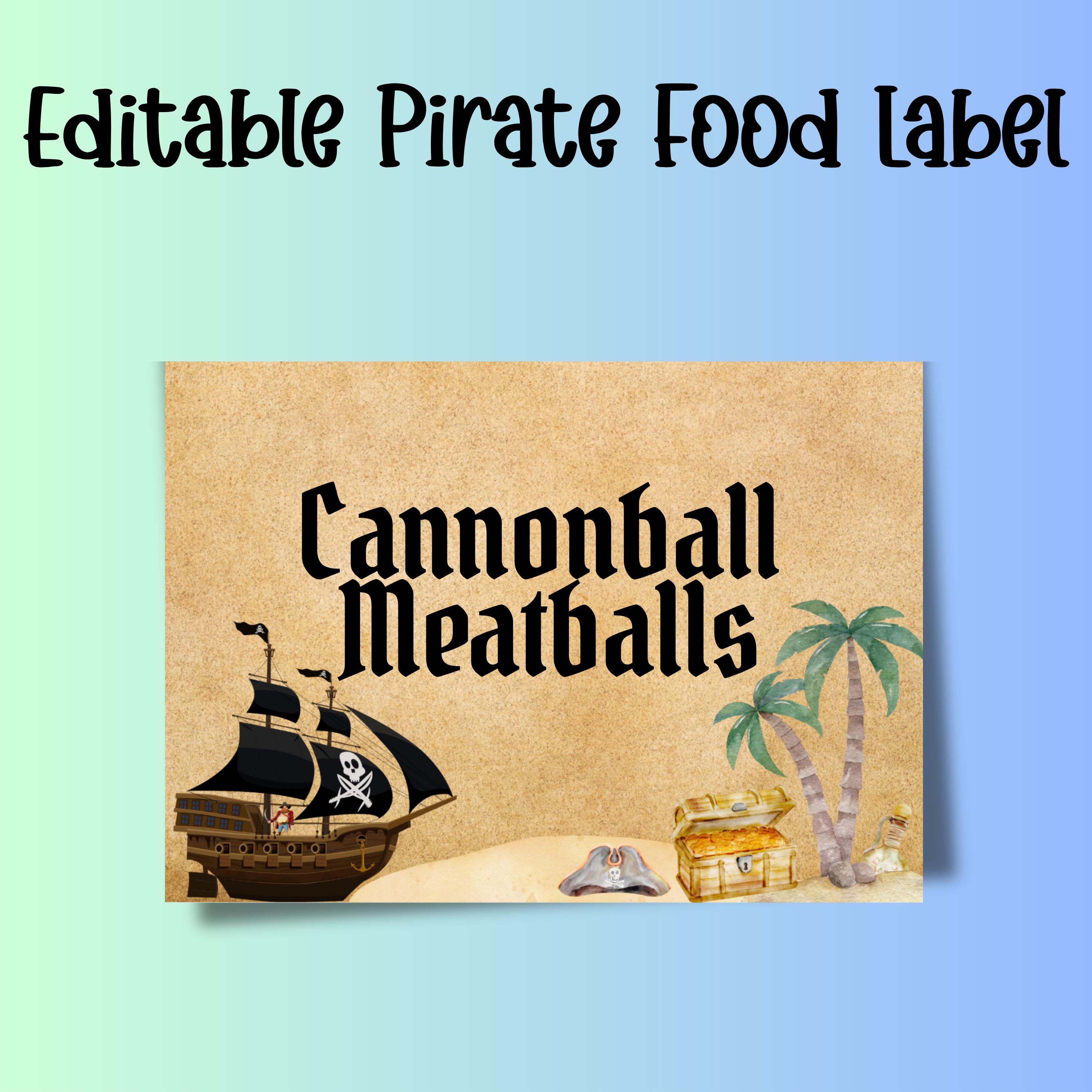 Editable Pirate Party Food Label Birthday Food Tent Make Your Own Fun ...
