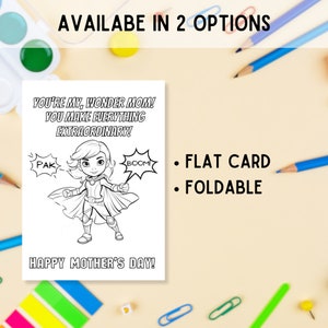 Mothers Day Coloring Card Printable Mothers Day Card for Kids Coloring ...