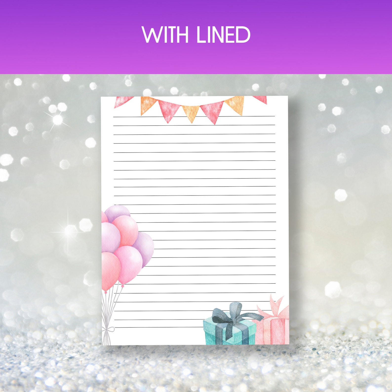 Happy Birthday Stationary Printable Birthday Paper for Him Letter ...