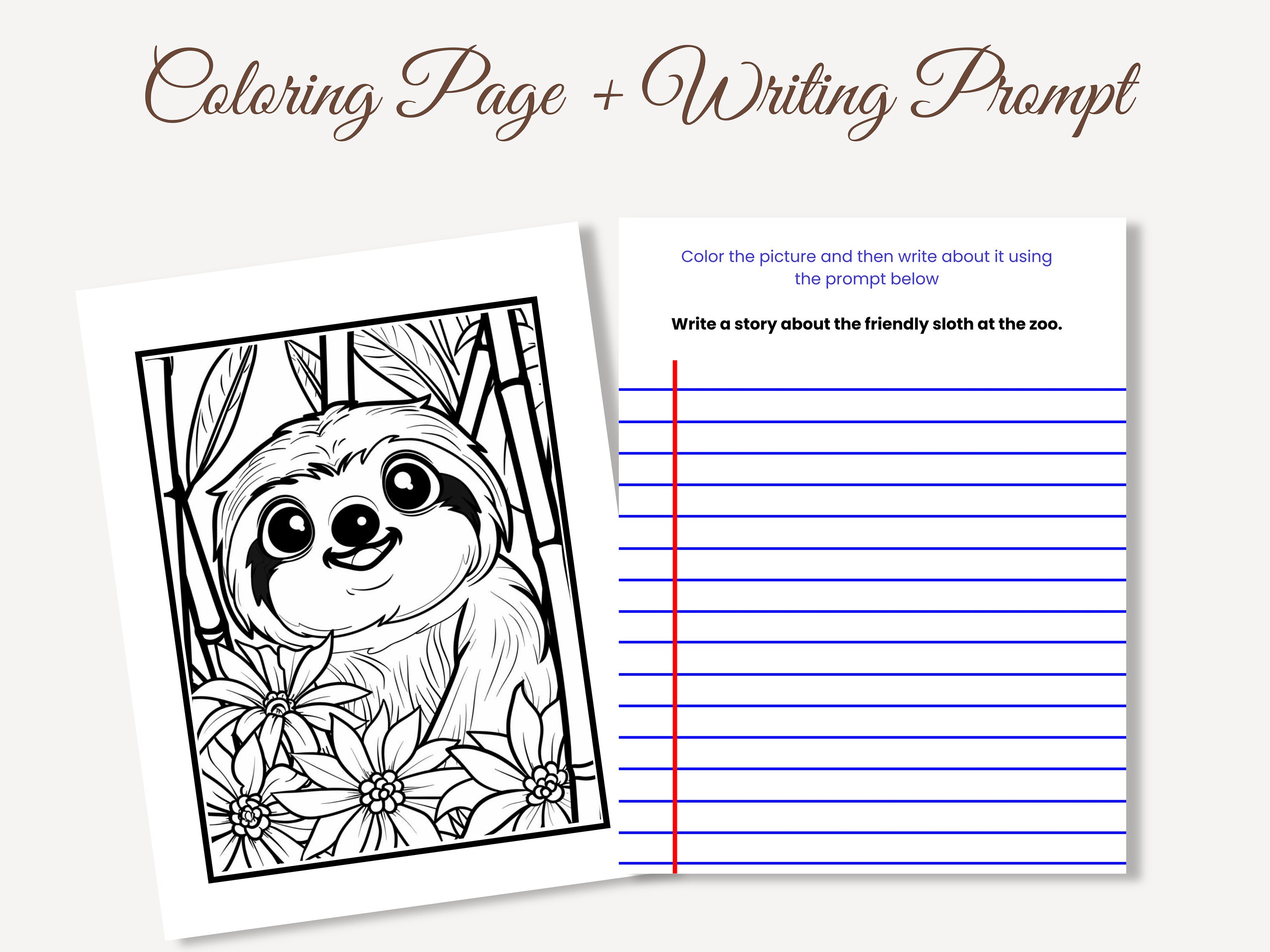 Coloring Pages for Kids Printable Writing Prompts Kids Spring ...
