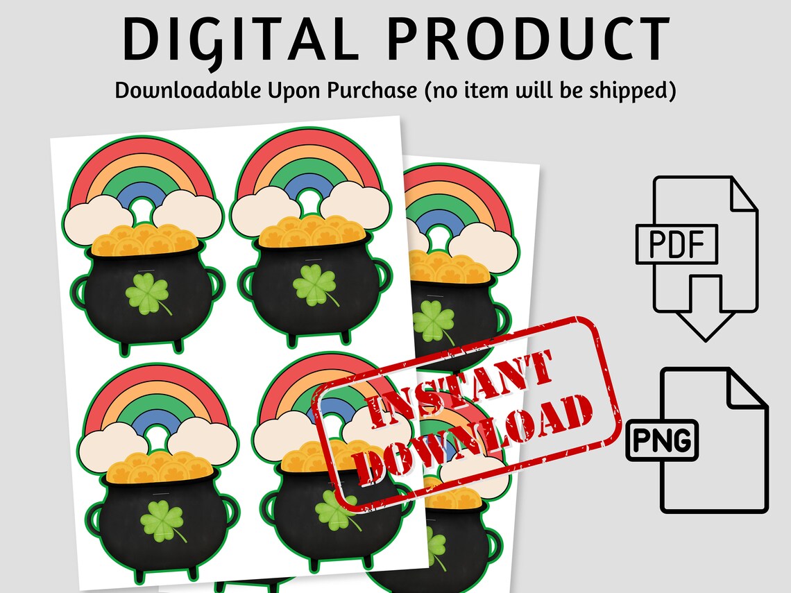 St Patricks Day Treat Holder Printable Pot of Gold St Patricks Day ...