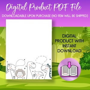 PRINTABLE Dinosaur Stationery Dinosaur Stationary Dinosaur - Etsy