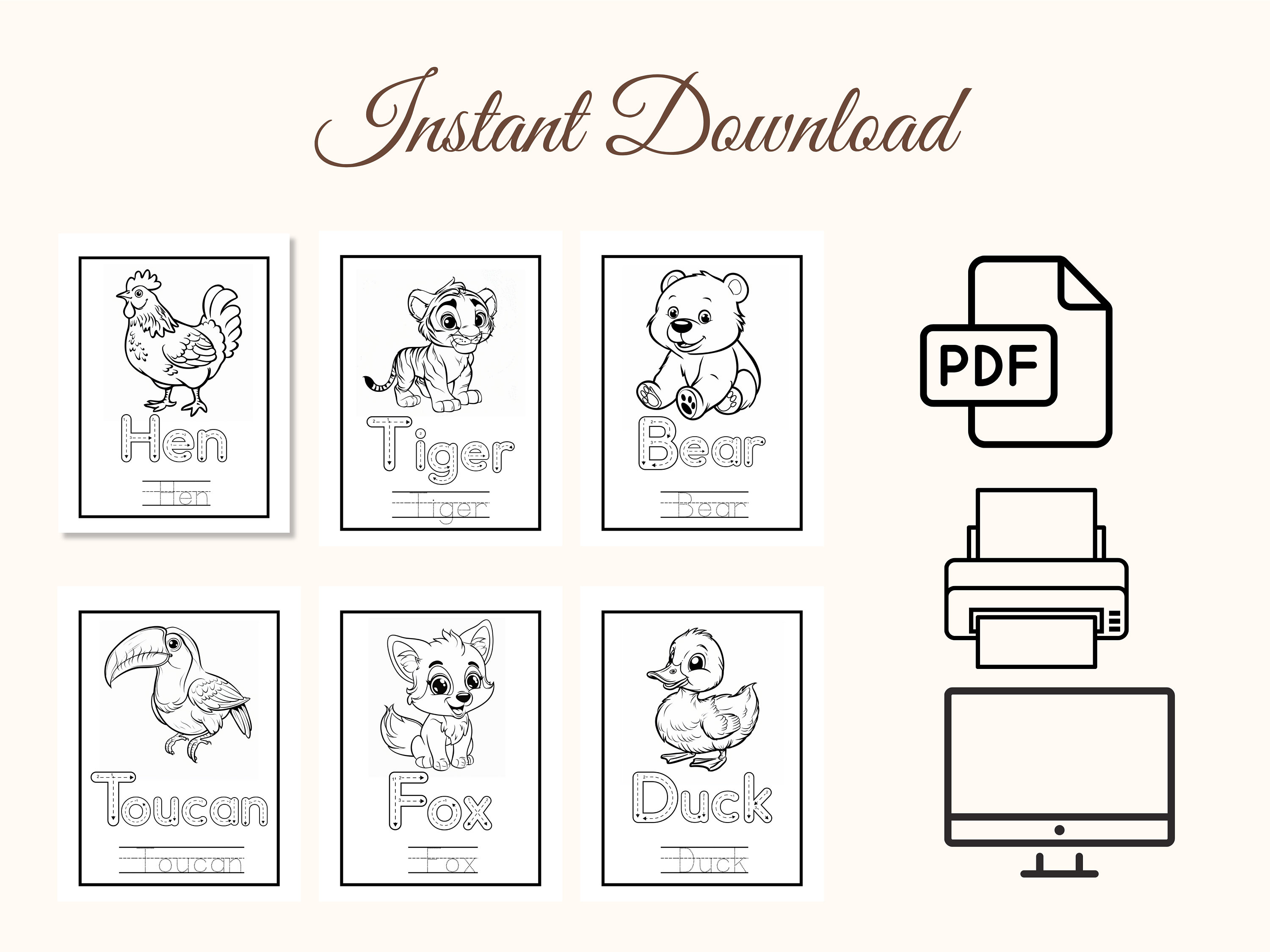 Kids Coloring Pages Printable Coloring Sheets Wild Animal Coloring ...