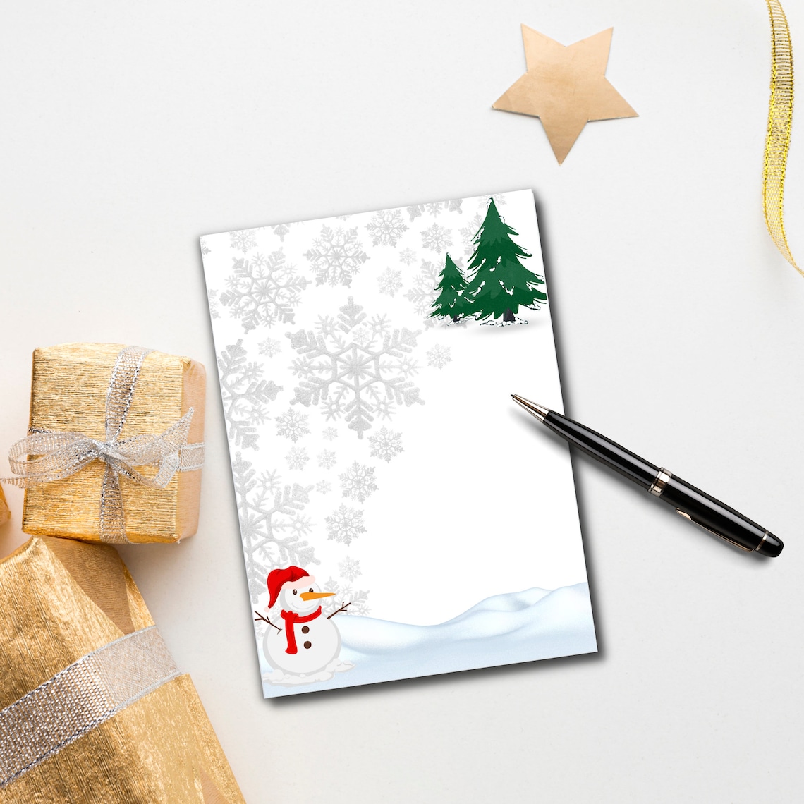 Winter Christmas Stationery Printable Holiday Stationery - Etsy