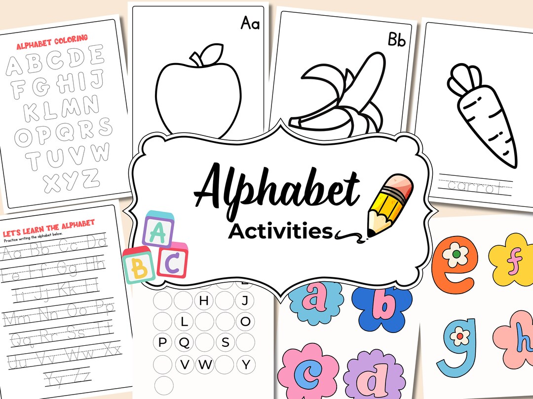Alphabet Letter Craft 26 Letters Set Tracing Coloring Letters Beginning ...