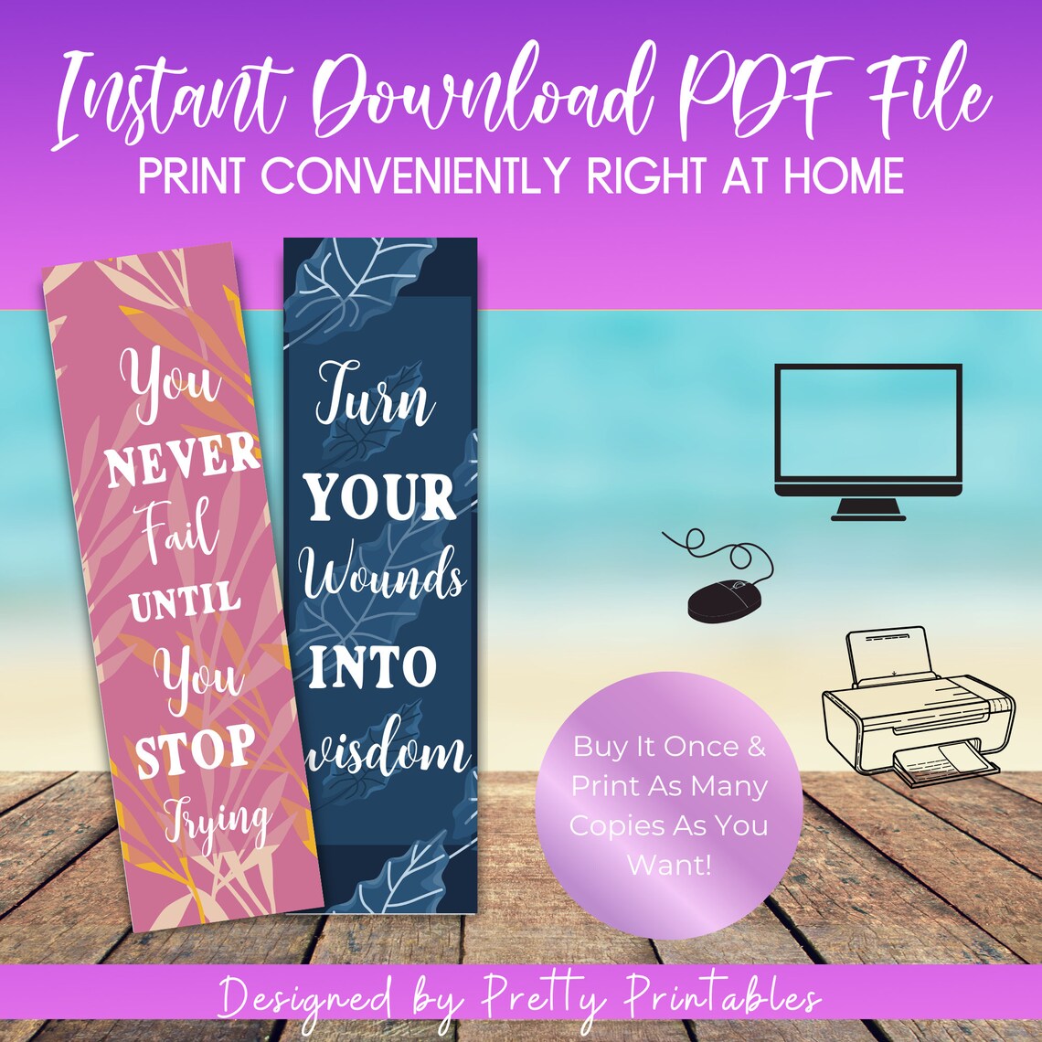 Printable Motivational Bookmarks | Motivational Quotes | Positive ...