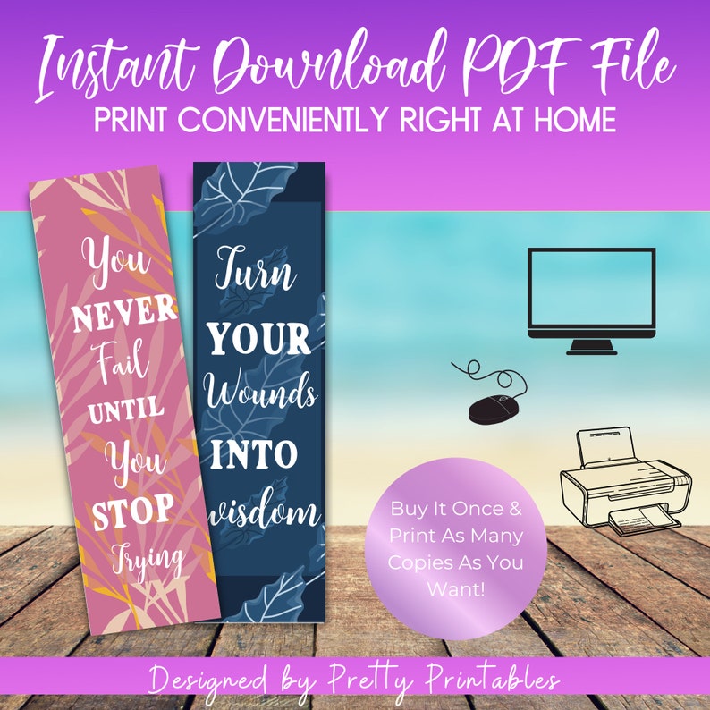 Printable Motivational Bookmarks | Motivational Quotes | Positive ...