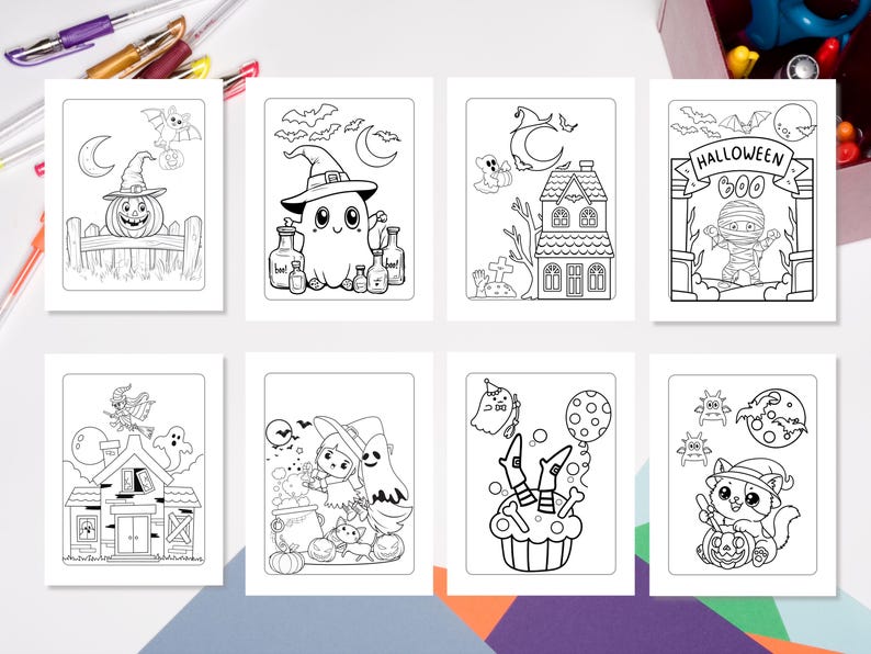 Printable Halloween Coloring Pages Set 20 Halloween Coloring Sheets ...