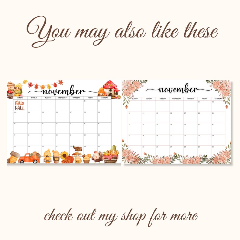 November 2024 Calendar Printable Kids Calendar 2024 Thanksgiving ...