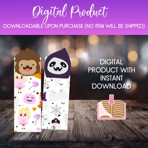 Bookmarks for Kids Zombie Mummy Vampire Frankenstein Halloween Bookmark ...