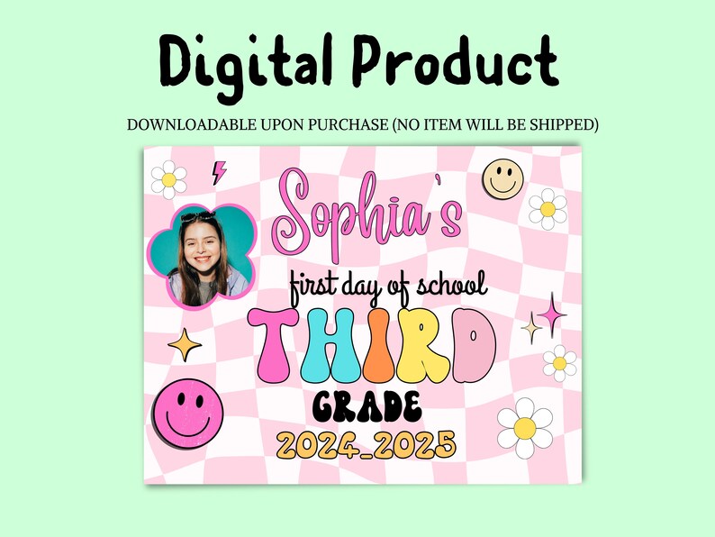 Editable First Day of School Photo Printable Back to School Printable ...