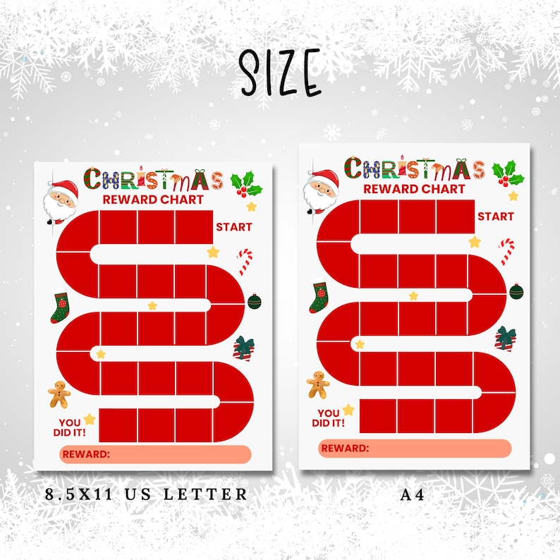 Christmas Reward Chart for Kids Christmas Routine Chart Santa Printable ...