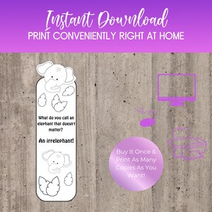 Animal Puns Coloring Bookmarks Printable Coloring Bookmarks for Kids ...