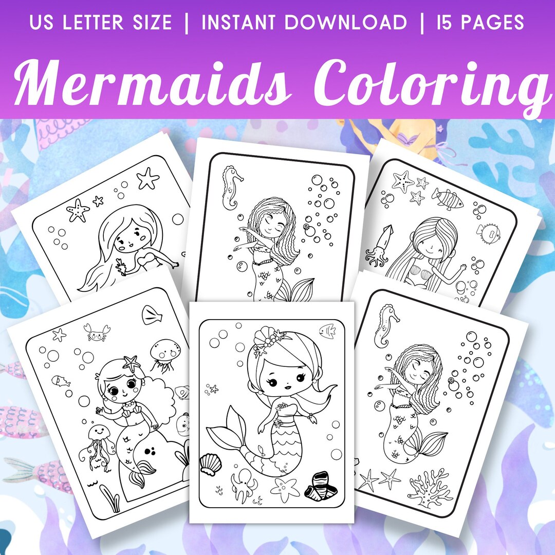 Printable Mermaid Coloring Pages Mermaid Coloring Book Coloring ...