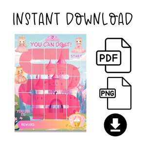 Princess Pink Reward Chart for Kids Printable Princess Behavior Chart ...