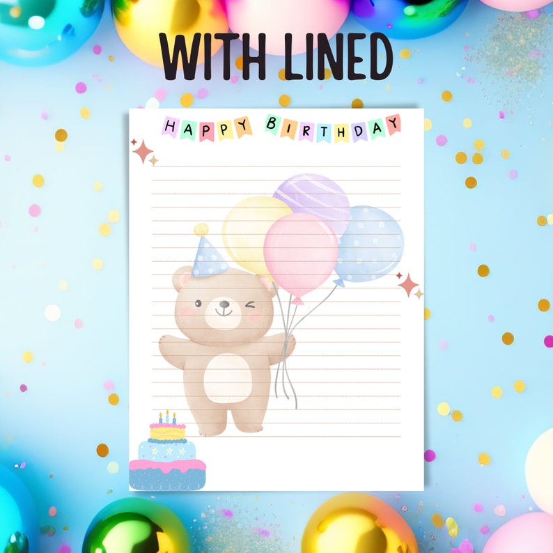 Happy Birthday Stationary Printable Birthday Stationery Birthday ...