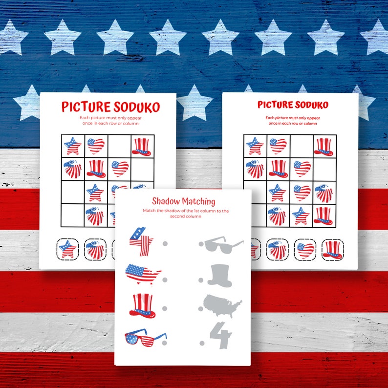 4th of July Activity Set for Kids Printable Pack Fourth of July ...