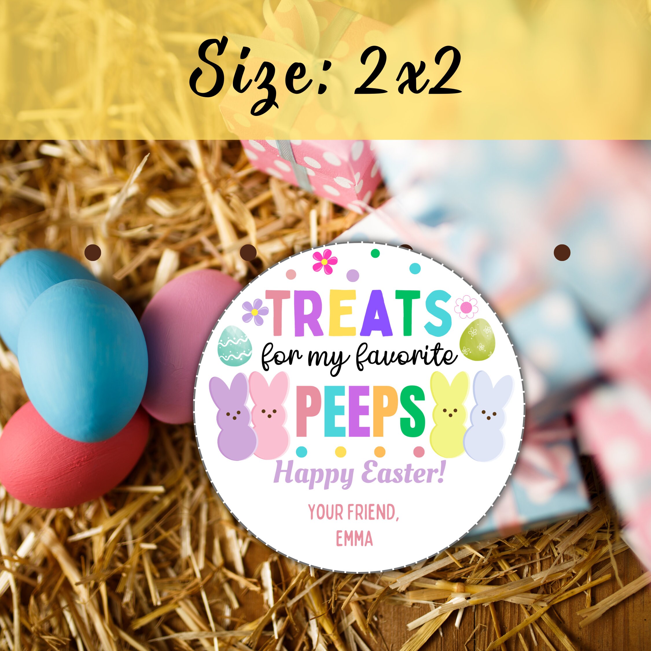 Editable Easter Stickers Kids Easter Tags Gift Sticker Easter Gift Tags ...