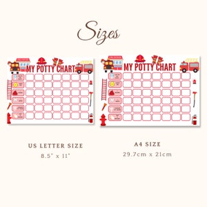 Firetruck Potty Chart for Boys Toilet Training Chart Kids Potty Chart ...