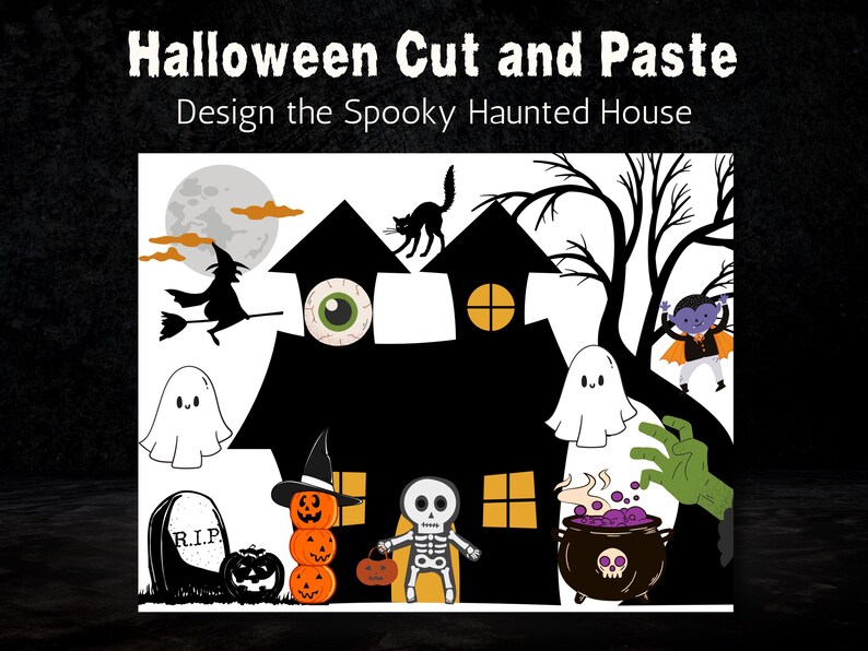Halloween Cut and Glue Craft Halloween Cut and Paste Activity Build ...