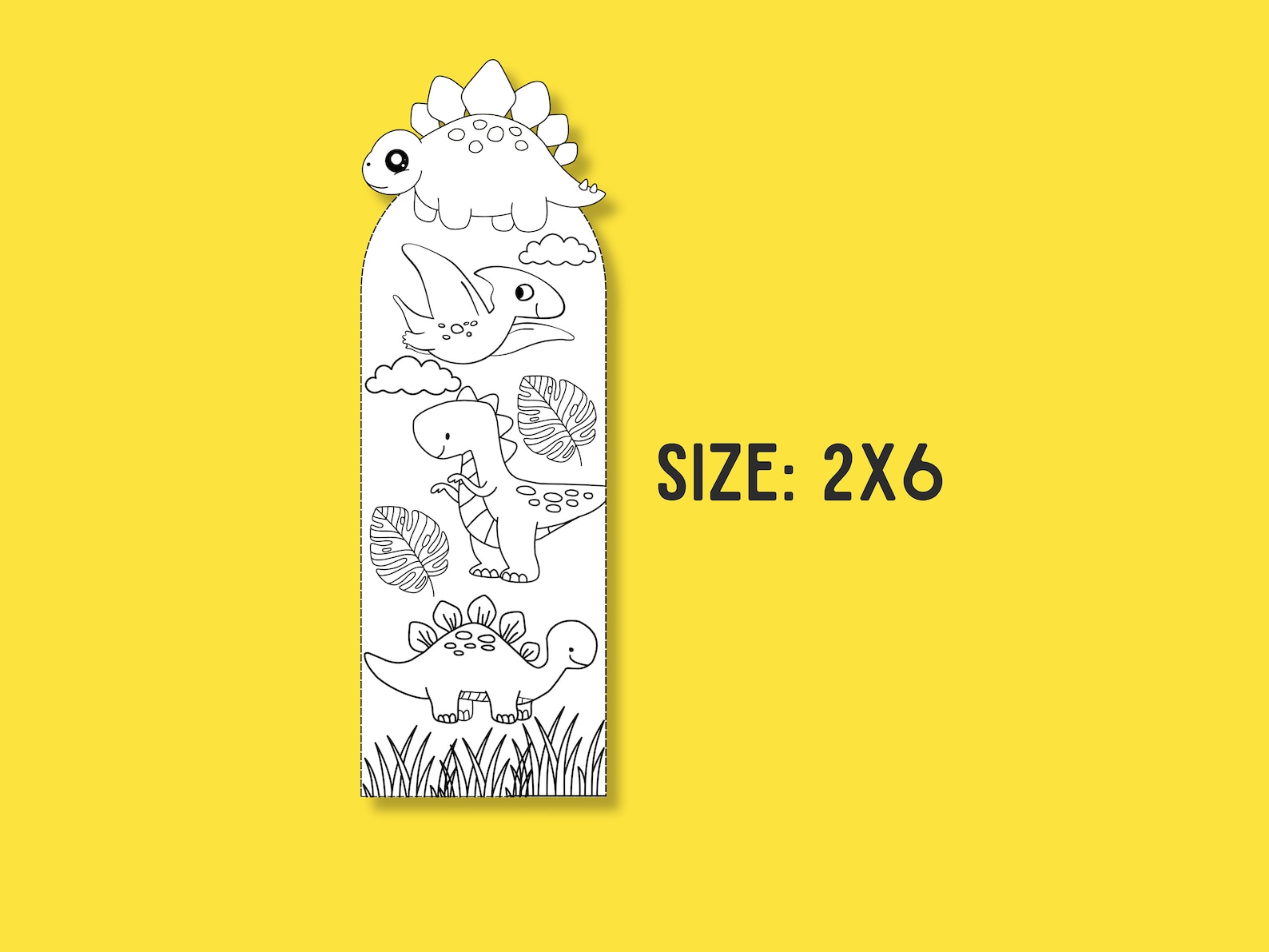 Dinosaur Coloring Bookmarks for Kids Coloring Bookmark With Heads ...
