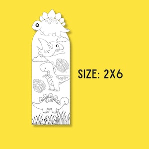 Dinosaur Coloring Bookmarks for Kids Coloring Bookmark With Heads ...