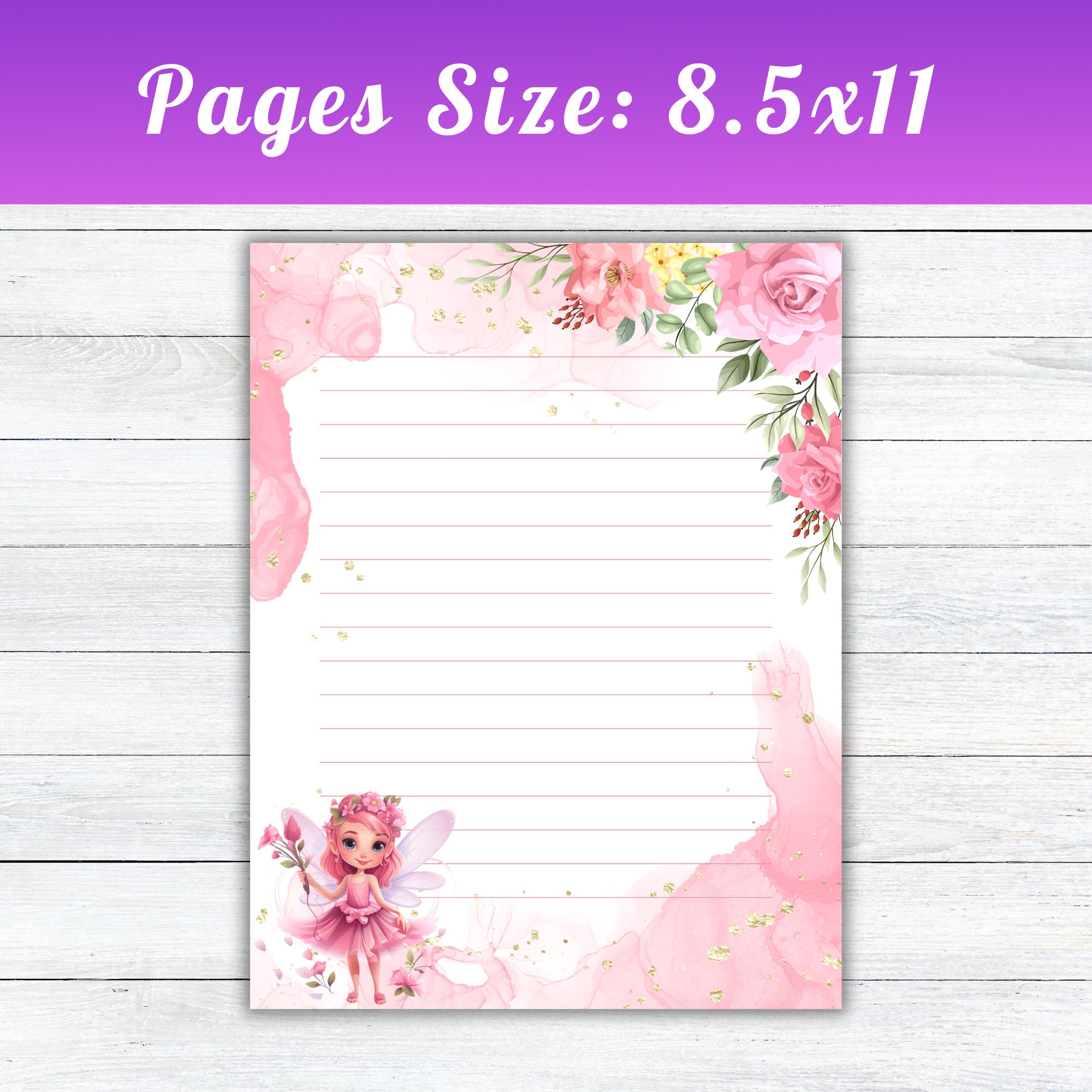 Fairy Stationery Notepad Fairytale Writing Paper Flower Stationery Set ...