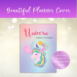 Weekly Planner Unicorn Clipart Undated Planner Daily Planner PDF ...