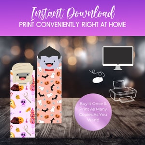 Bookmarks for Kids Zombie Mummy Vampire Frankenstein Halloween Bookmark ...