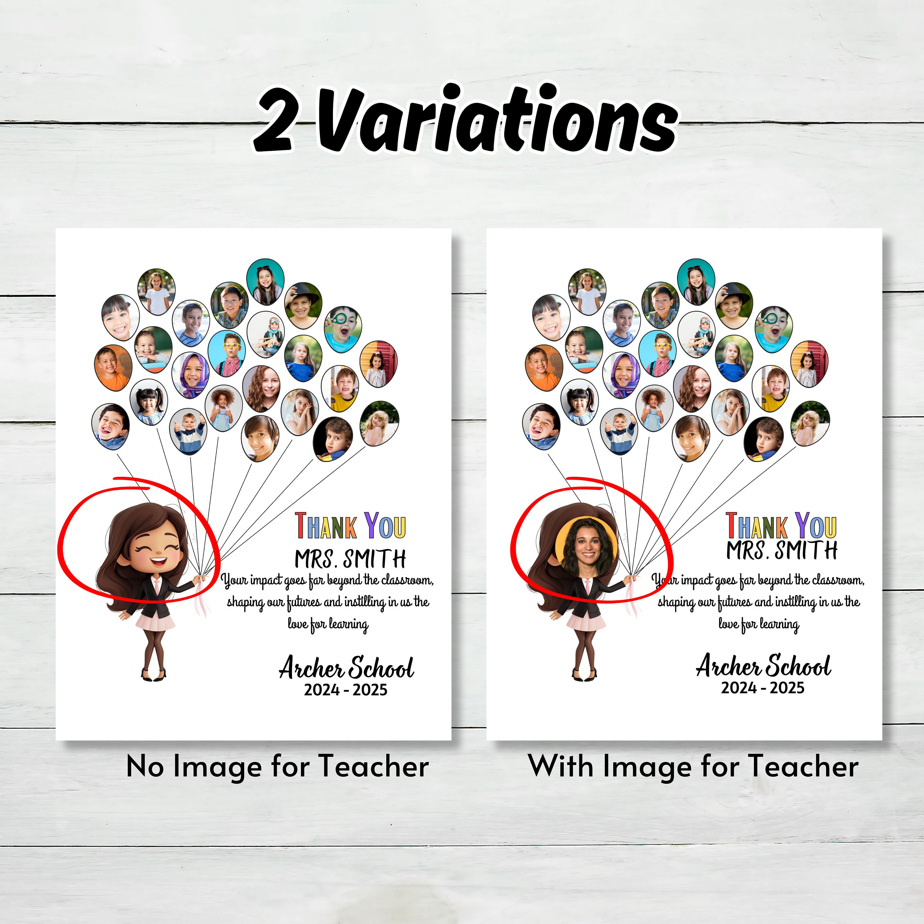 Teacher Photo Custom Editable Appreciation Gift From Student Photo ...