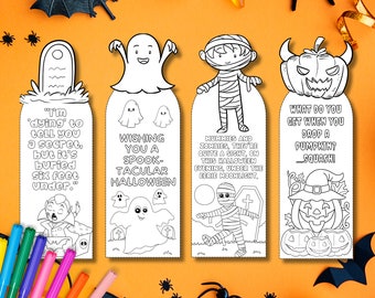 Printable Halloween Coloring Bookmarks to Color Halloween Activity ...