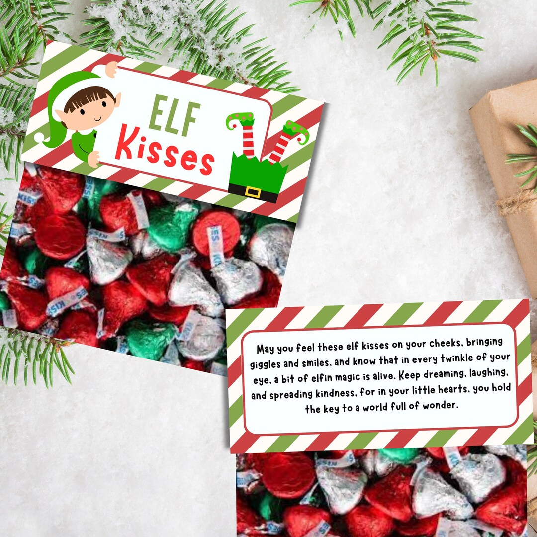ELF Kisses Treat Bag Christmas Toppers Printable Christmas Gift Tags ...