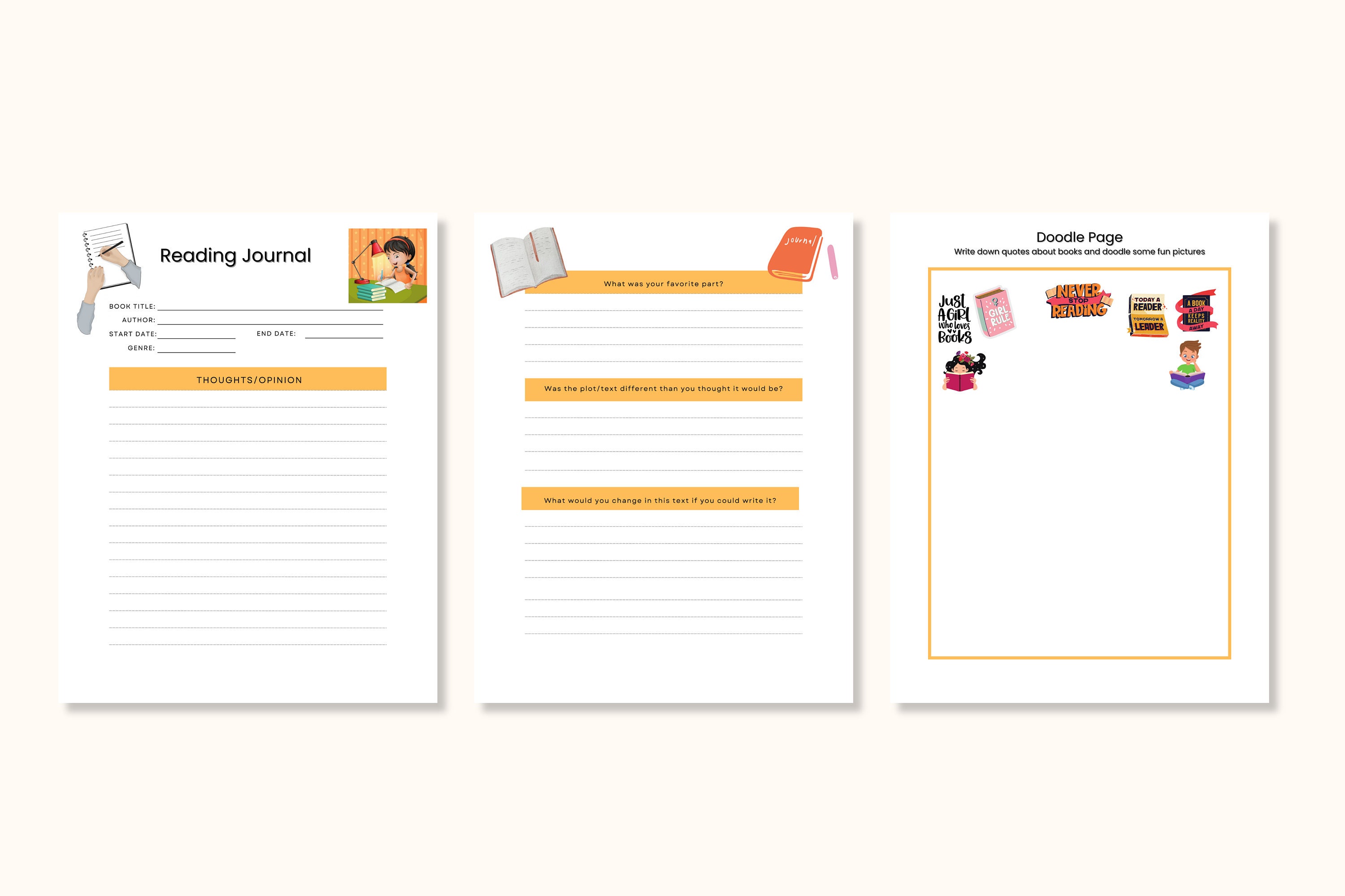 Reading Tracker Reading Log for Kids Reading Journal Grade 3 4 5 Record ...