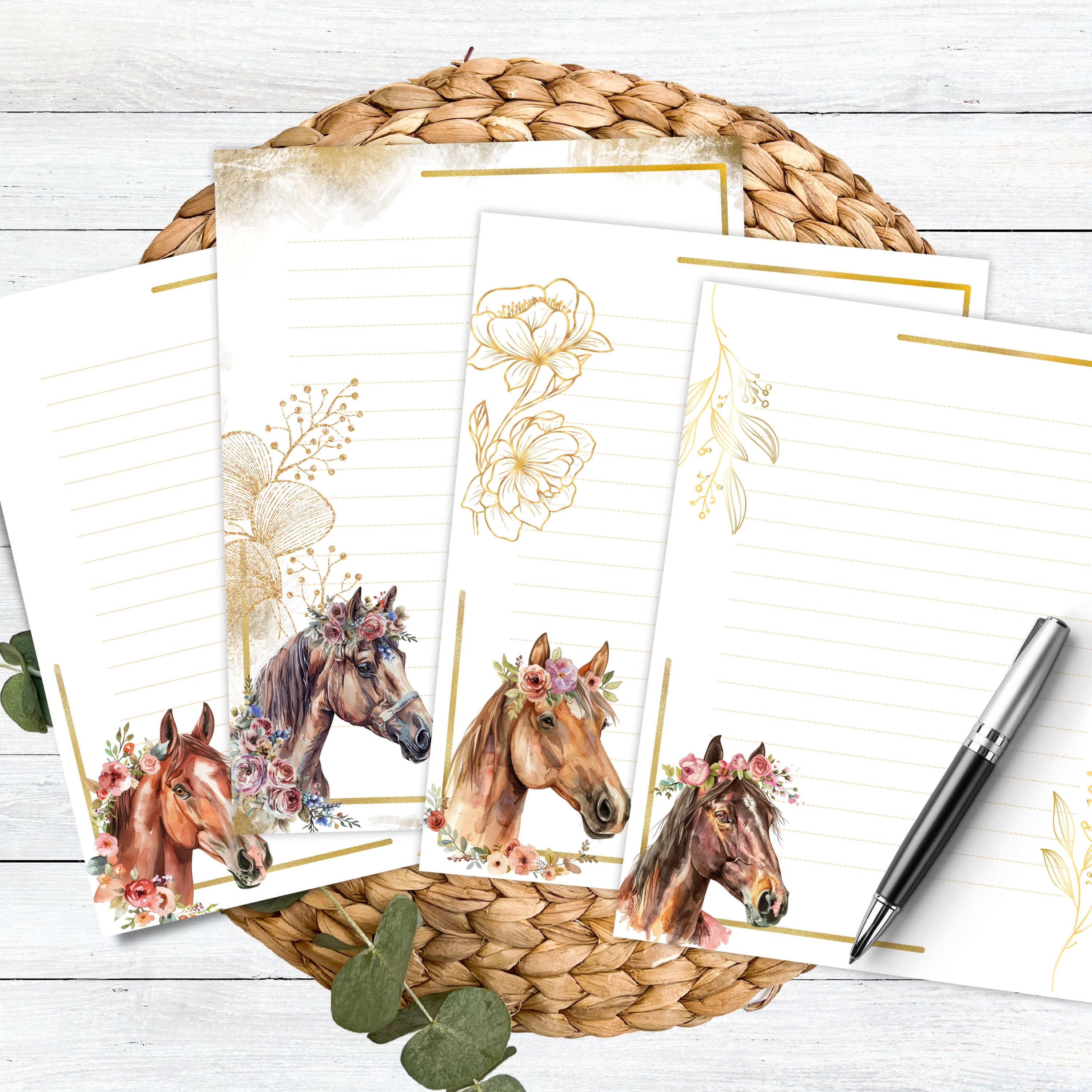 Horse Stationary Printable Horse Stationery Animal Stationery Pony ...