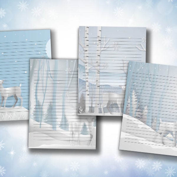 Winter Printable Stationery - Etsy
