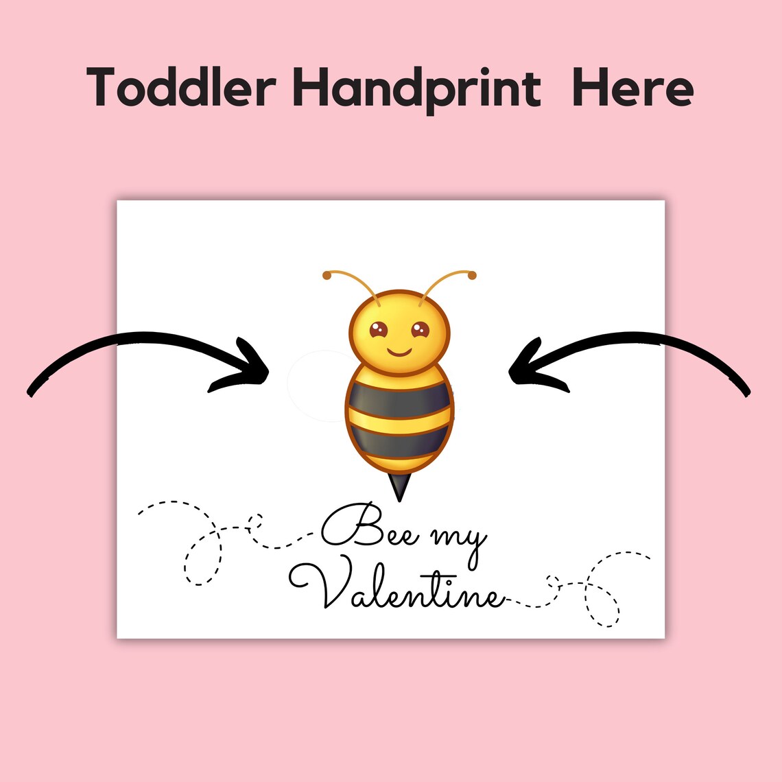 Valentines Day Bee Handprint Craft Printable Valentines Handprint Art ...