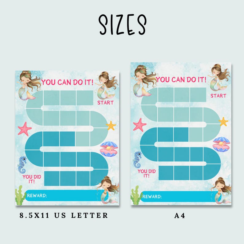 Mermaid Reward Chart for Kids Printable Mermaid Behavior Chart Daily ...