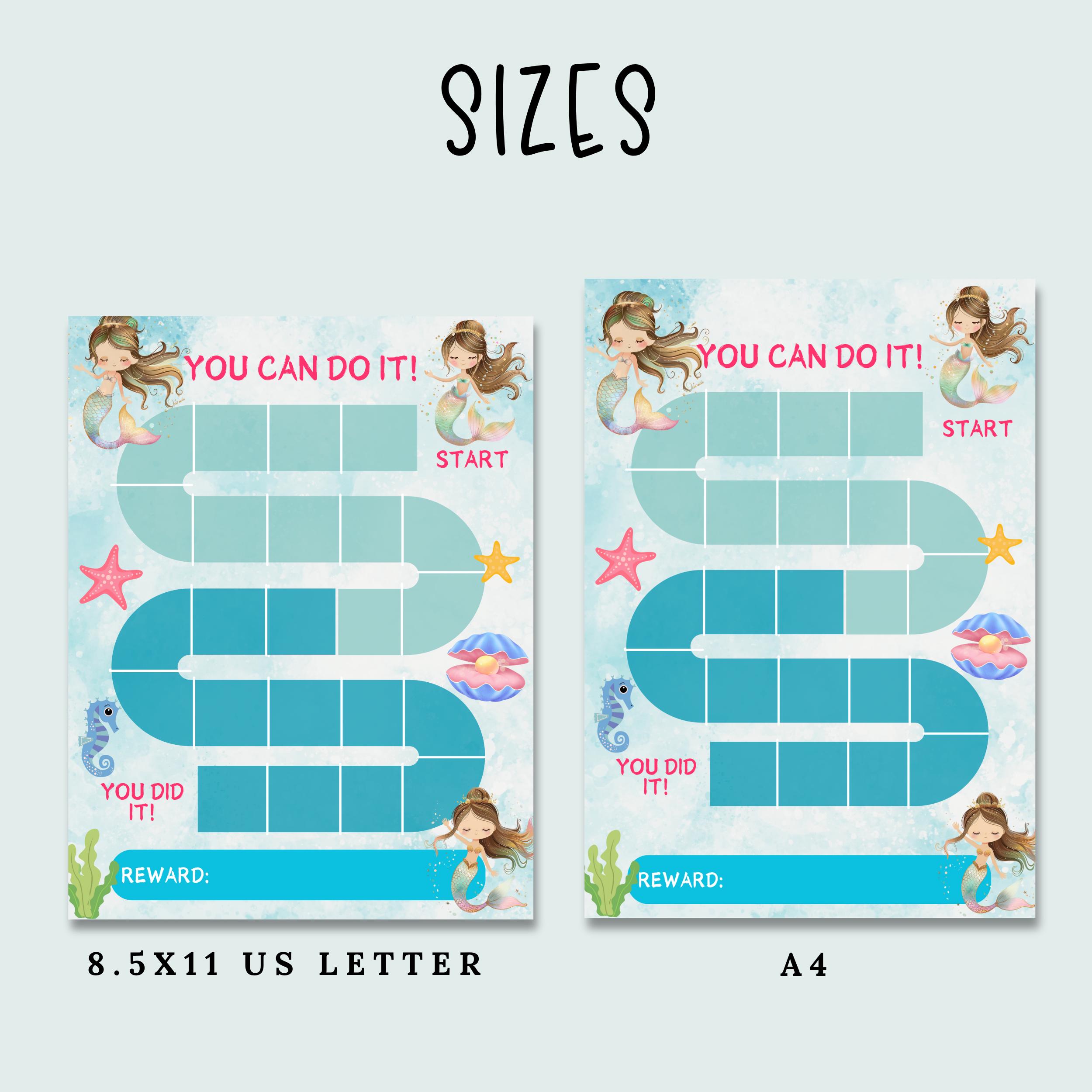 Mermaid Reward Chart for Kids Printable Mermaid Behavior Chart Daily ...