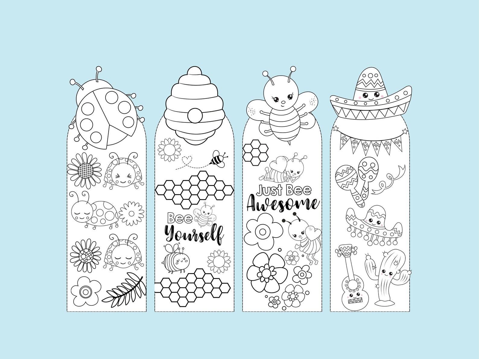 Coloring Bookmarks for Kids 22 Bookmarks Bundle Printable Classroom ...