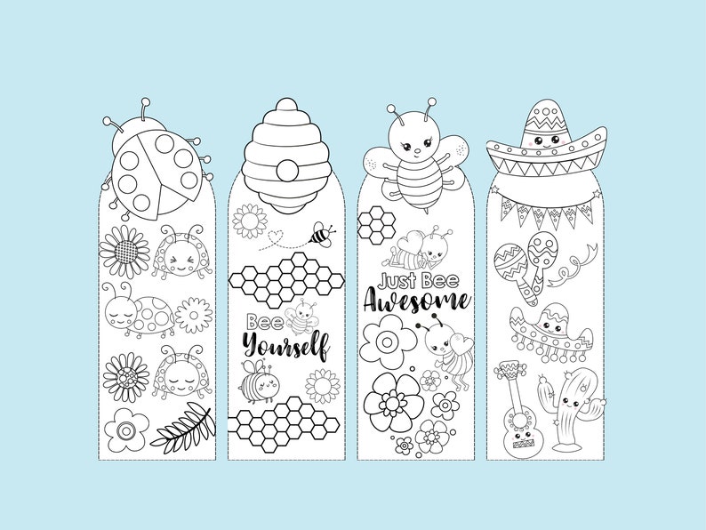 Coloring Bookmarks for Kids 22 Bookmarks Bundle Printable Classroom ...