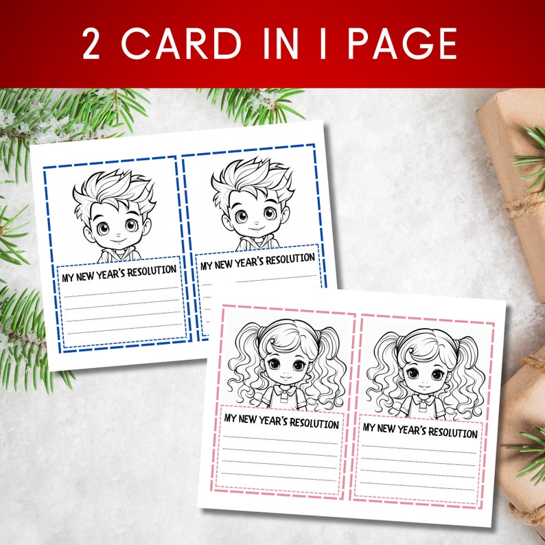 Printable 2024 New Years Resolution for Kids Activity School Homeschool ...