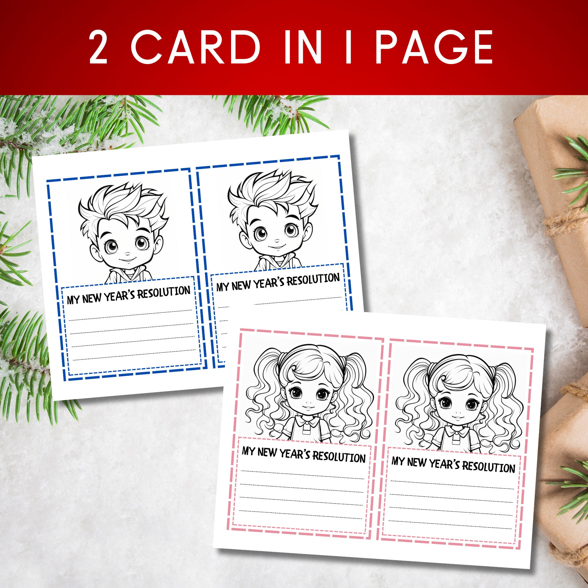 Printable 2024 New Years Resolution for Kids Activity School Homeschool ...