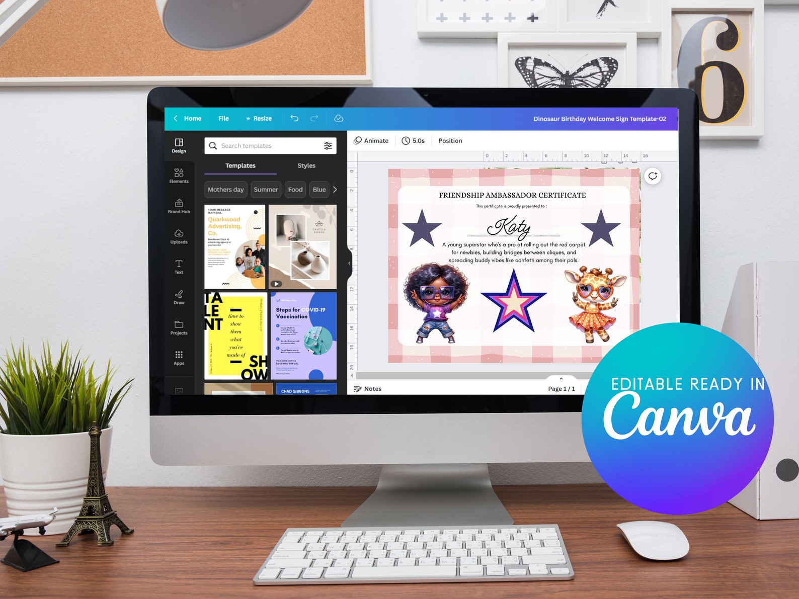 Class Certificate Awards Personalize Printable Graduation K-5 ...