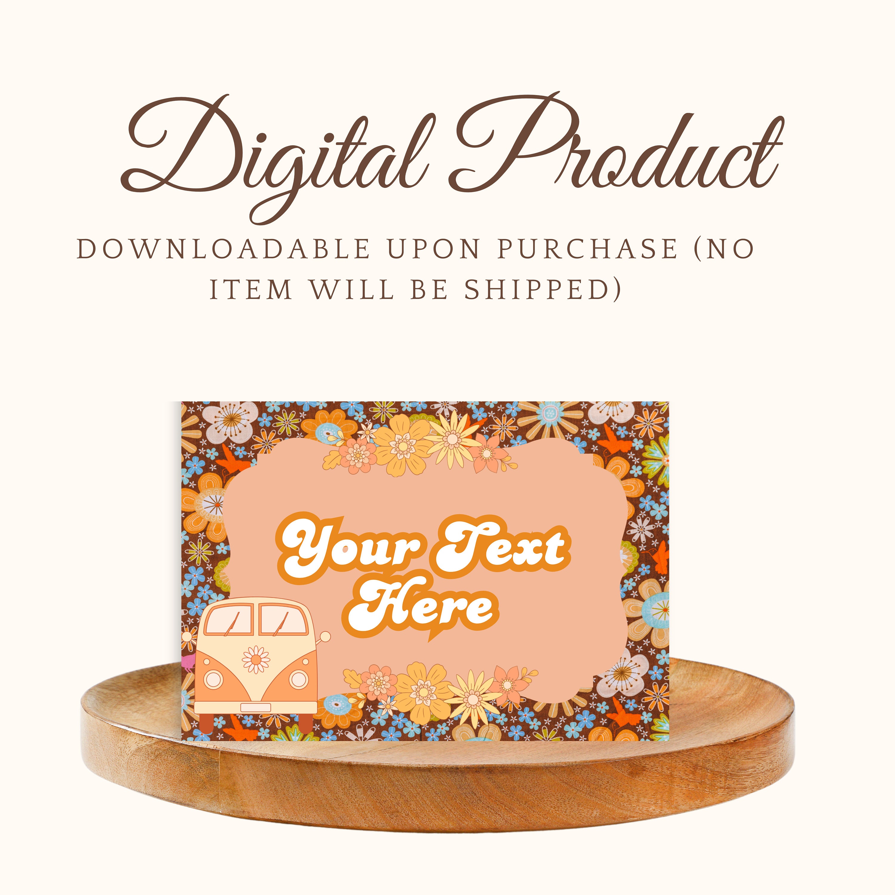 Editable Retro Party Food Label 1970s Blank Food Tent Cards Label ...