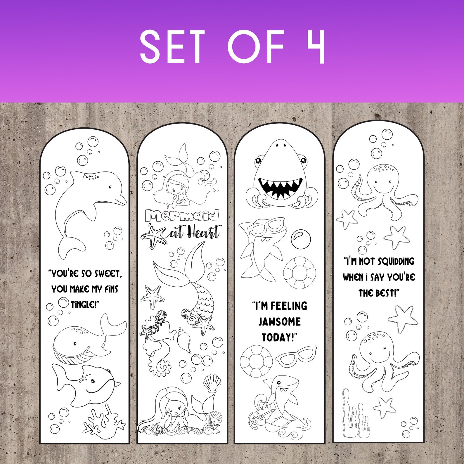 Sea Animals Coloring Pages Coloring Bookmarks Printable Coloring ...