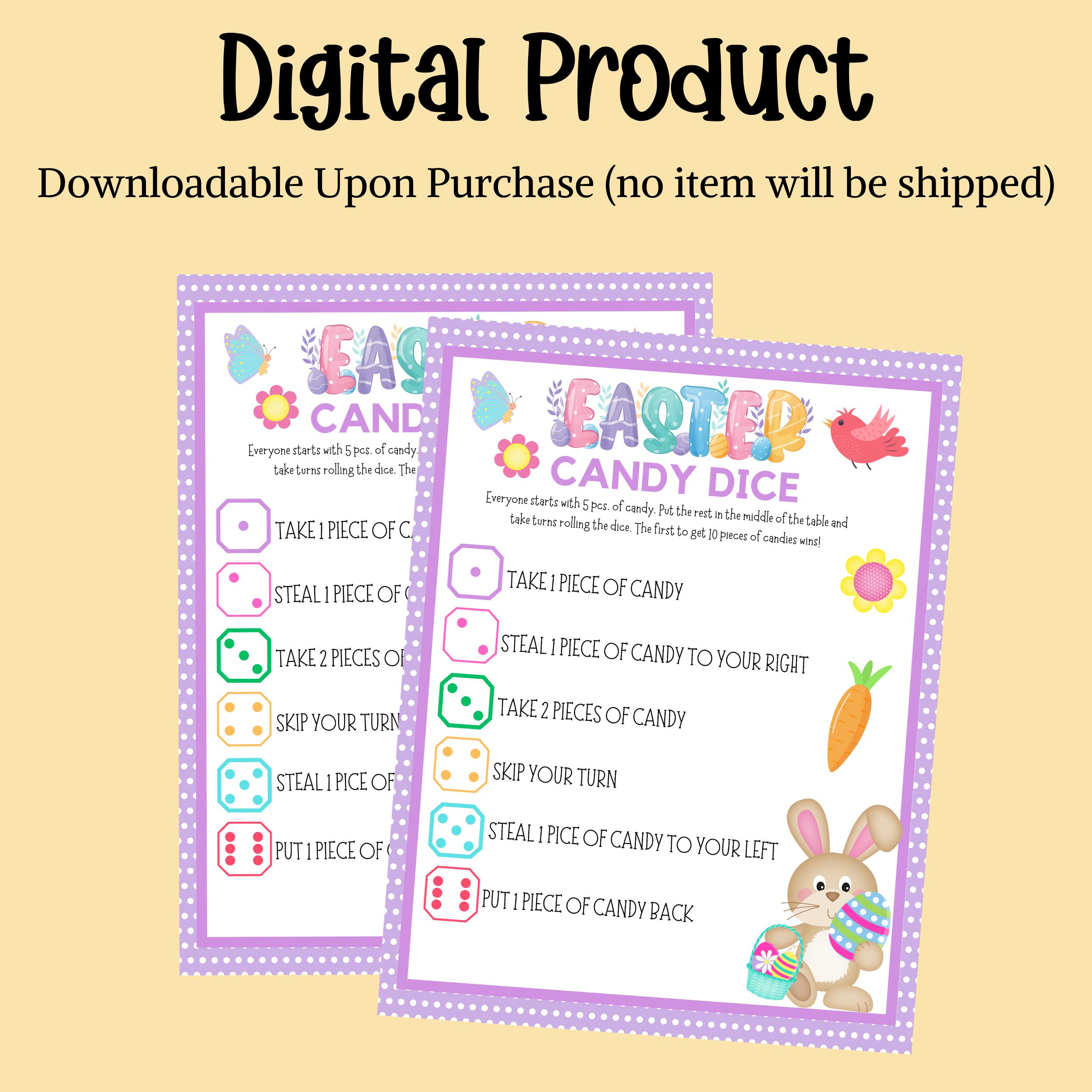 Easter Candy Dice Game Easter Egg Exchange Dice Game Printable Easter ...