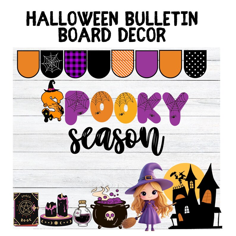 Halloween Bulletin Board Happy Halloween Spooky Create Your Own Board ...