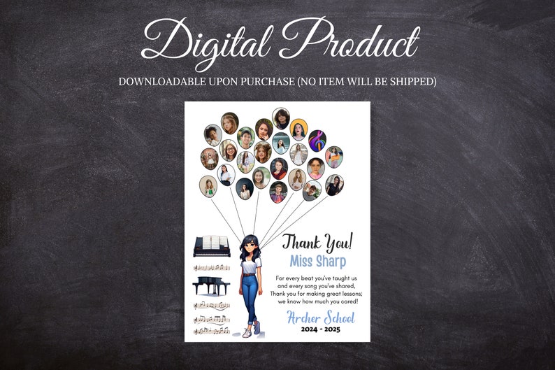 Kinder Teacher Photo Custom Editable Appreciation Gift From Student ...