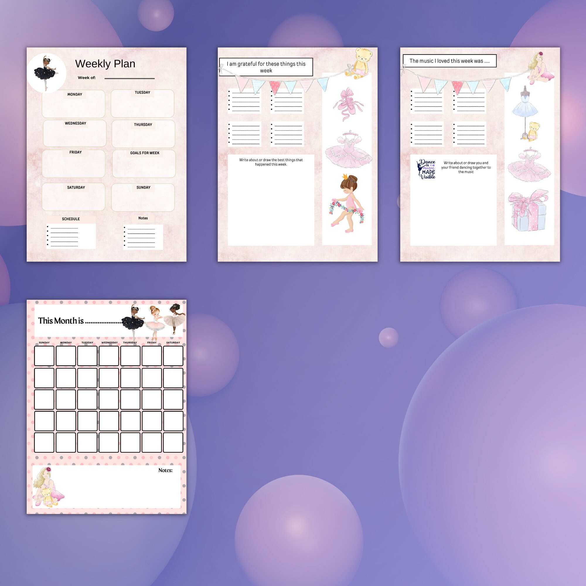Ballet Journal Dance Journal Ballerina Dancer Printable Gifts for ...