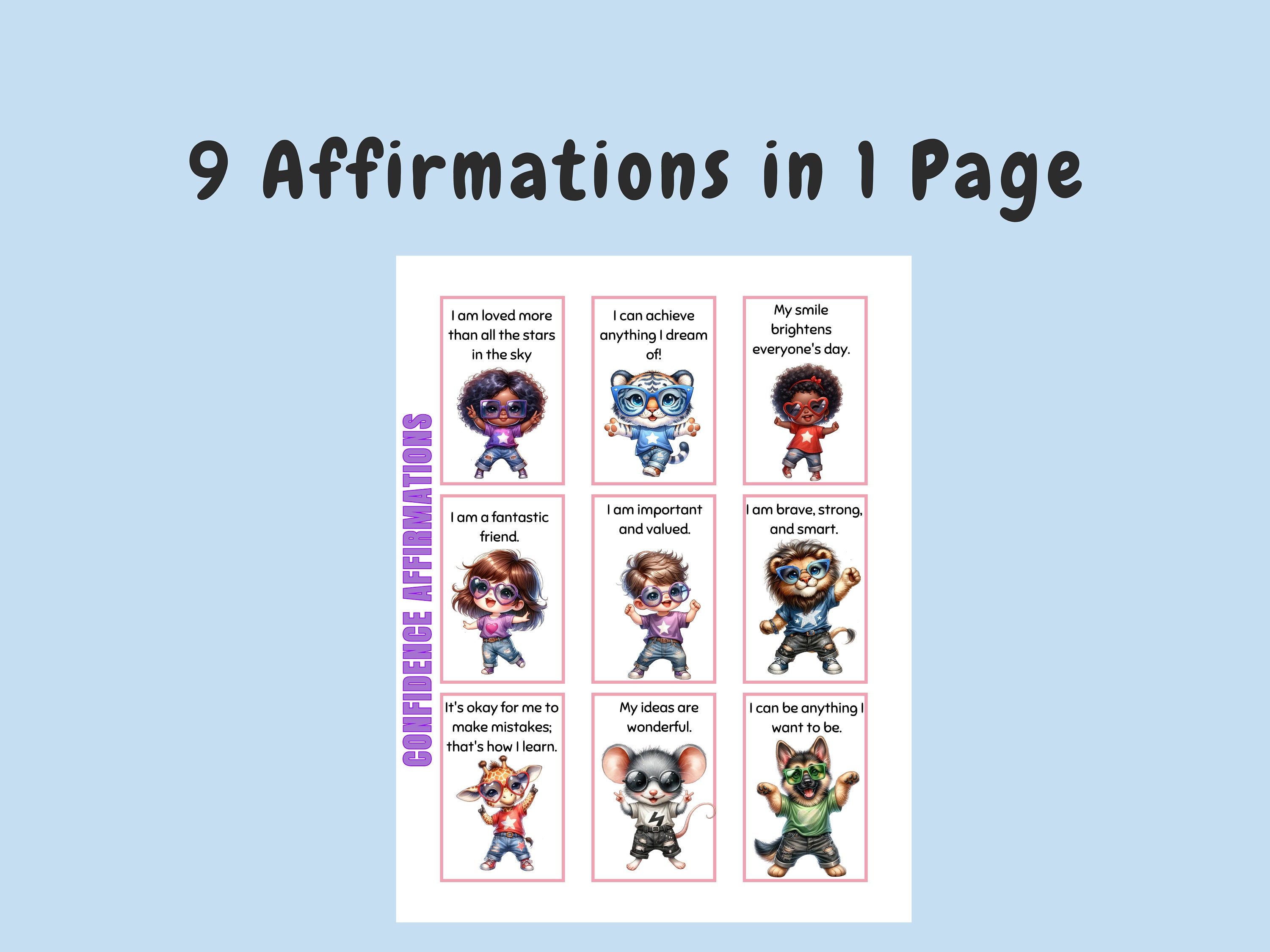 Printable Lunch Box Notes for Girls Positive Affirmation Notes for Kids ...